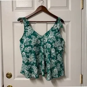 Lands' End | Swim | Lands End Tankini Top Womens 8w Floral Teal Tie ...
